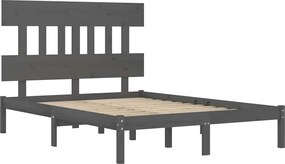 Rám postele šedý masivní dřevo 200 x 200 cm 3104760