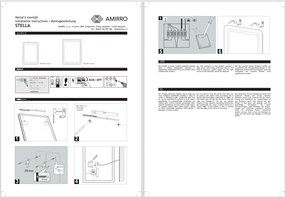 Zrcadlo na zeď dveře chodbu do pokoje ložnice koupelny předsíně STELLA 70 x 50 cm s LED osvětlením dokola a se zaoblenými rohy 908-014