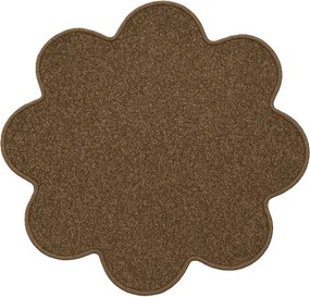 Vopi, Kusový koberec Eton hnědý květina, 120x120 kytka, hnědá, ložnice