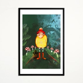 Lucie Gazdošová | Houbař Rám: Bílý, Velikost: 40 x 30 cm