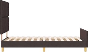 Rám postele s čelo Tmavě hnědá 100 x 200 cm textil 3344784