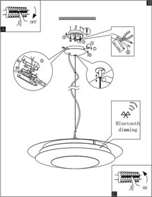 Eglo 96979 - LED RGB Závěsné svítidlo MONEVA-C 1xLED/27W/230V