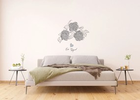 Samolepka na zeď Malované Černo-Bílé Růže | 65 x 85 cm | DFL1034