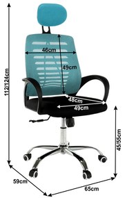 Tempo Kondela Kancelářská židle Elmas, modrá