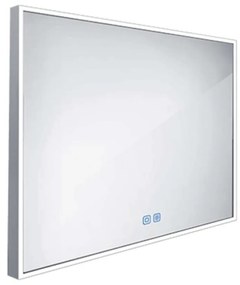 Nimco - Zrcadlo s LED osvětlením, 90x70 cm, dotykový senzor, hliník ZP 13019VX