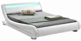 Tempo Kondela Moderní postel s RGB LED osvětlením, bílá, 160x200, FILIDA