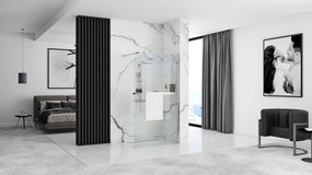 Rea Aero N, sprchová zástěna typu Walk-In 90cm, 8mm čiré sklo, chromový profil + polička a věšák EVO, KPL-K0553