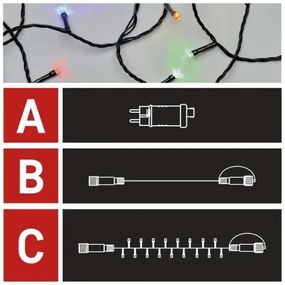LED Vánoční venkovní řetěz 100xLED/15m IP44 multicolor