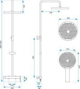 Rea, Sprchový set Rea Rivo Brush Nickel, REA-P9498