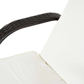 Zahradní lehátko Outsunny s polštáři a kolečky, mobilní ratanové lehátko z polyratanu a kovu, kávově hnědé, 200 x 73 x 30-103cm | Aosom.de