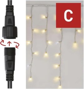 Propojovací vánoční řetěz bez zdroje EMOS Connecting D1CN01 ZY2002 100LED krápníky 2,5x0,9m studená/teplá blikající