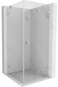 Mexen Lunar-F, sklápěcí sprchový kout pravý 70 x 70 cm, 8mm čiré sklo, chromový profil, 836-070-070-01-00-P