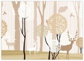 Obraz - Ilustrovaný les (70x50 cm)