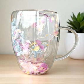 Flamenco Mystique Termální sklo s gypsophilou, hortenzemi a růžemi, 300 ml, 1 ks, 180 SZK