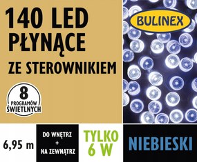 Led světla Bulinex 140LED modrá, tekoucí, délka 6.95 m s ovladačem