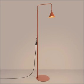 Ocelová stojací lampa s ohybatelnou konstrukcí v cihlové barvě (výška 165 cm) Zylo – Sollux