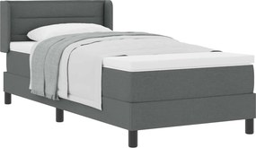 Postel s boxspringem s čelo Tmavě šedá 200 x 80 cm textil 3341007