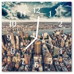 Nástenné skleněné hodiny New York 30x30 cm