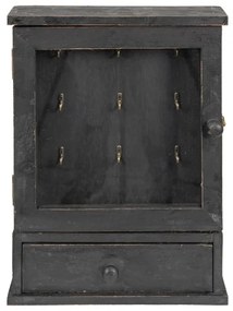 Černá antik dřevěná retro skříňka na klíče Marquisa - 36*9*47 cm – 36x9x47 cm