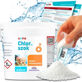 Chlor Šok do bazénu Vířivka Spa Chlor Šok Granule Chemie do bazénu 5 kg