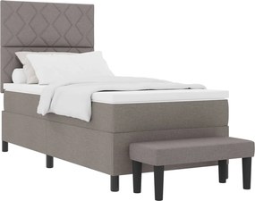 Postel s boxspringem s čelo Taupe 90 x 200 cm textil 3344118