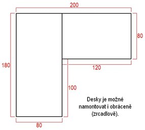 Výškově nastavitelný stůl OfficeTech Angle, 180 x 200 cm, šedá podnož