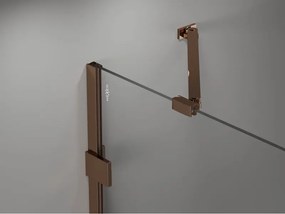 Mexen Lunar sprchové dveře otočné levé 125 cm, transparentní, růžové zlato - 834-125-000-60-00-L