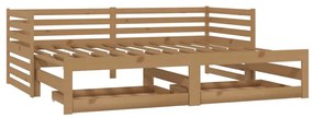 Výsuvná denní postel 2×(90×200 cm) medová masivní borové dřevo,  3083712