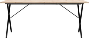 Jídelní stůl s X rámem 180 x 90 x 75 cm borové dřevo a ocel 3282700