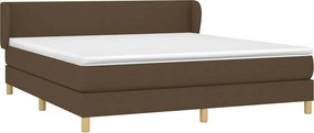 Box spring postel s matrací tmavě hnědá 160x200 cm textil 3126656