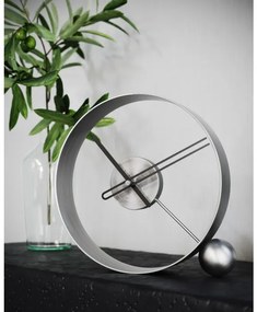 Designové stolní hodiny Endless antik silver/black 32cm