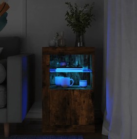 vidaXL Odkládací skříňka s LED osvětlením kompozitní dřevo [836630] Barva: kouřový dub