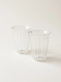 Sinsay - Sklenice s žebrováním a vlnitým okrajem 2 pack - clear