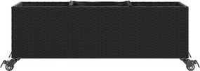 Zahradní truhlíky s kolečky 2 ks černé 107x32x38 cm polyratan 3210525