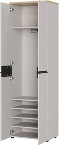 Šedobéžová/ve světle přírodní barvě šatní skříň 59x194x41 cm Cormano – Germania