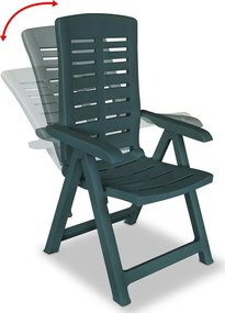 vidaXL Polohovatelné zahradní židle 2 ks plastové [43896] Barva: Zelená