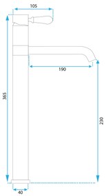 Rea Serra, vysoká umyvadlová baterie h-370, černá matná, REA-B1142