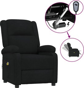 Elektrické masážní křeslo černé textil 3098361