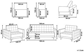 Sedací souprava ABERDEEN smaragdový samet