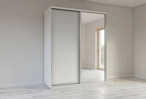 Skříň s posuvnými dveřmi 1800x2400x600 1LTD 1 Zrcadlo Nymphea Alba, profil stříbrný