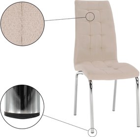 Jídelní židle, béžová Dulux / chrom, GERDA NEW
