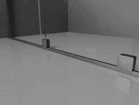 Mexen Velar L Duo, sprchový kout s posuvnými dveřmi 90 x 80 cm, 8mm sklo námraza, broušený grafit, 871-090-080-02-33-66