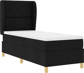 Postel s boxspringem s čelo Černý 200 x 80 cm textil 3340783