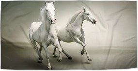 Sablio Ručník Dva bílí koně - 70x140 cm