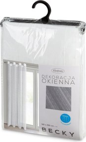 ZÁCLONA NA KROUŽCÍCH BECKY 140X250 CM BÍLÁ