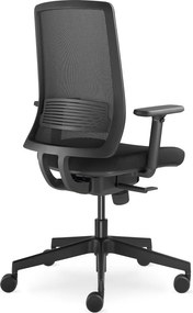 Kancelářská židle LYRA Air s područkami – synchronní mechanika, síť, černá LD Seating