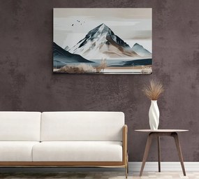 Obraz malebné hory ve skandinávském stylu - 90x60