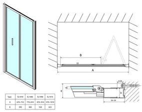 Polysan Easy Line Sprchové dveře skládací 100cm, čiré sklo, EL1910