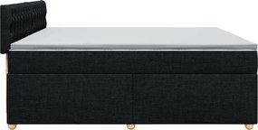 Box spring postel s matrací černá 200x200 cm textil 3289096