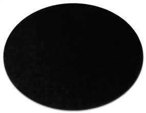 Dywany Luszczow Kusový koberec kulatý SOFTY Jednobarevný, černý Rozměr koberce: 120 cm KRUH
